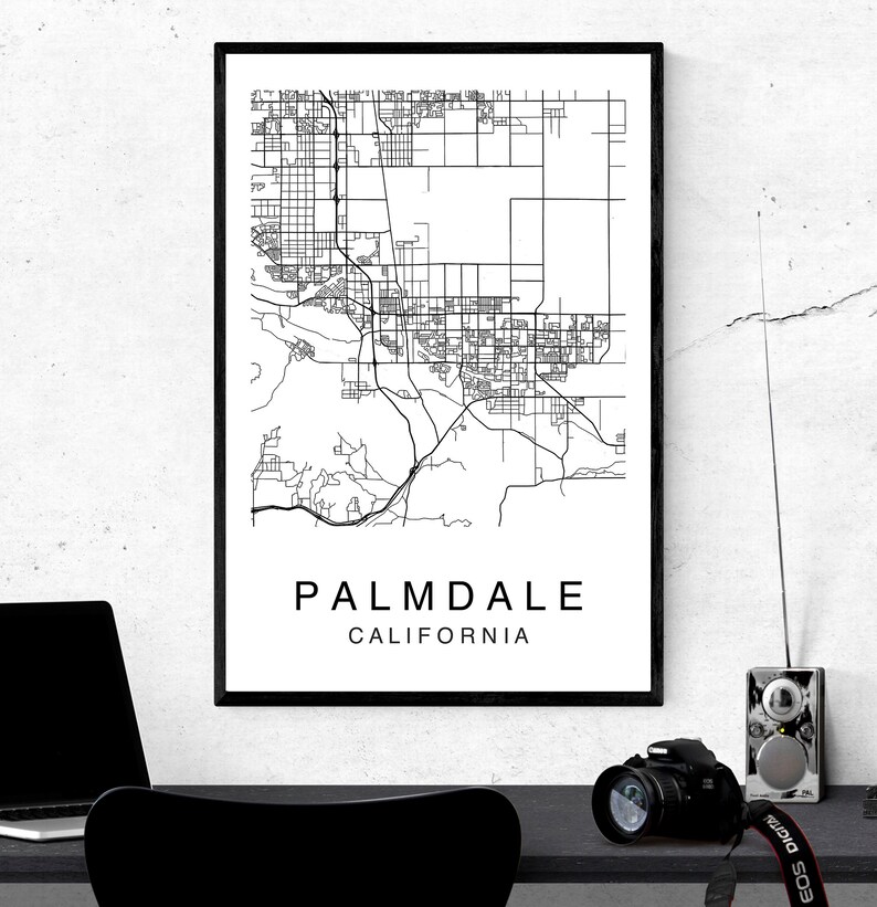 Palmdale Map Palmdale City Map Map Poster Map Print | Etsy