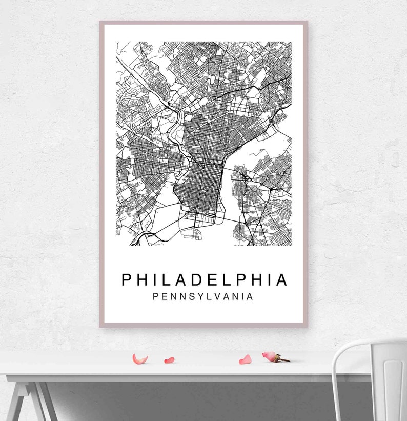 Philadelphia Map Philadelphia City Map Map Poster Map | Etsy