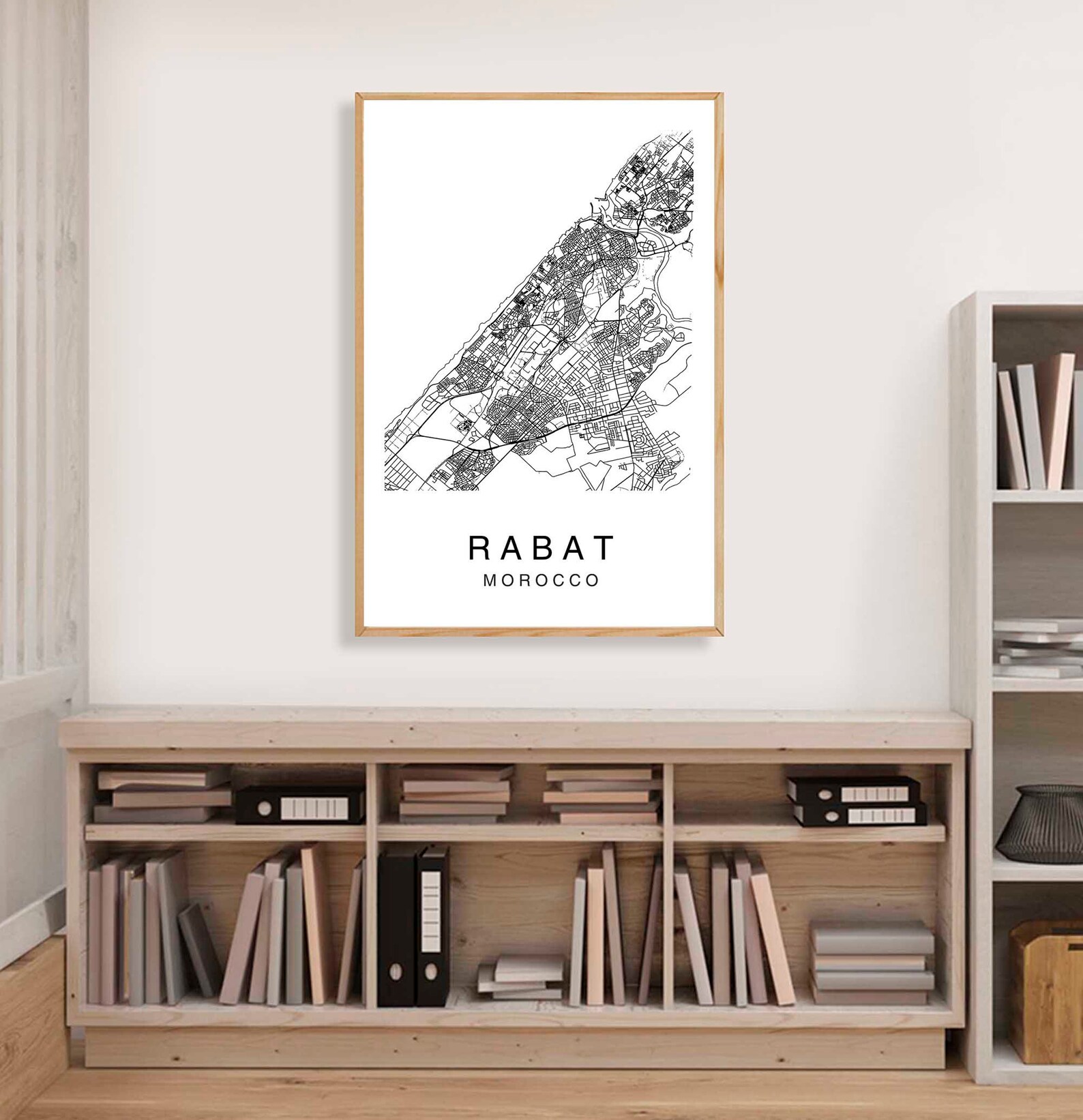 Rabat Map Print Rabat Printable Map Wall Art Moroccan Decor | Etsy