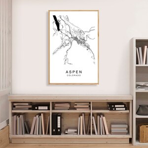 Aspen Map Aspen City Map Map Poster Map Print Aspen Street - Etsy