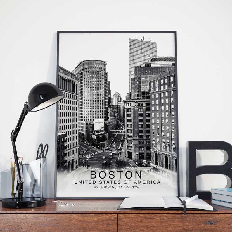 Boston Travel Print American Poster Print Boston Wall Art - Etsy