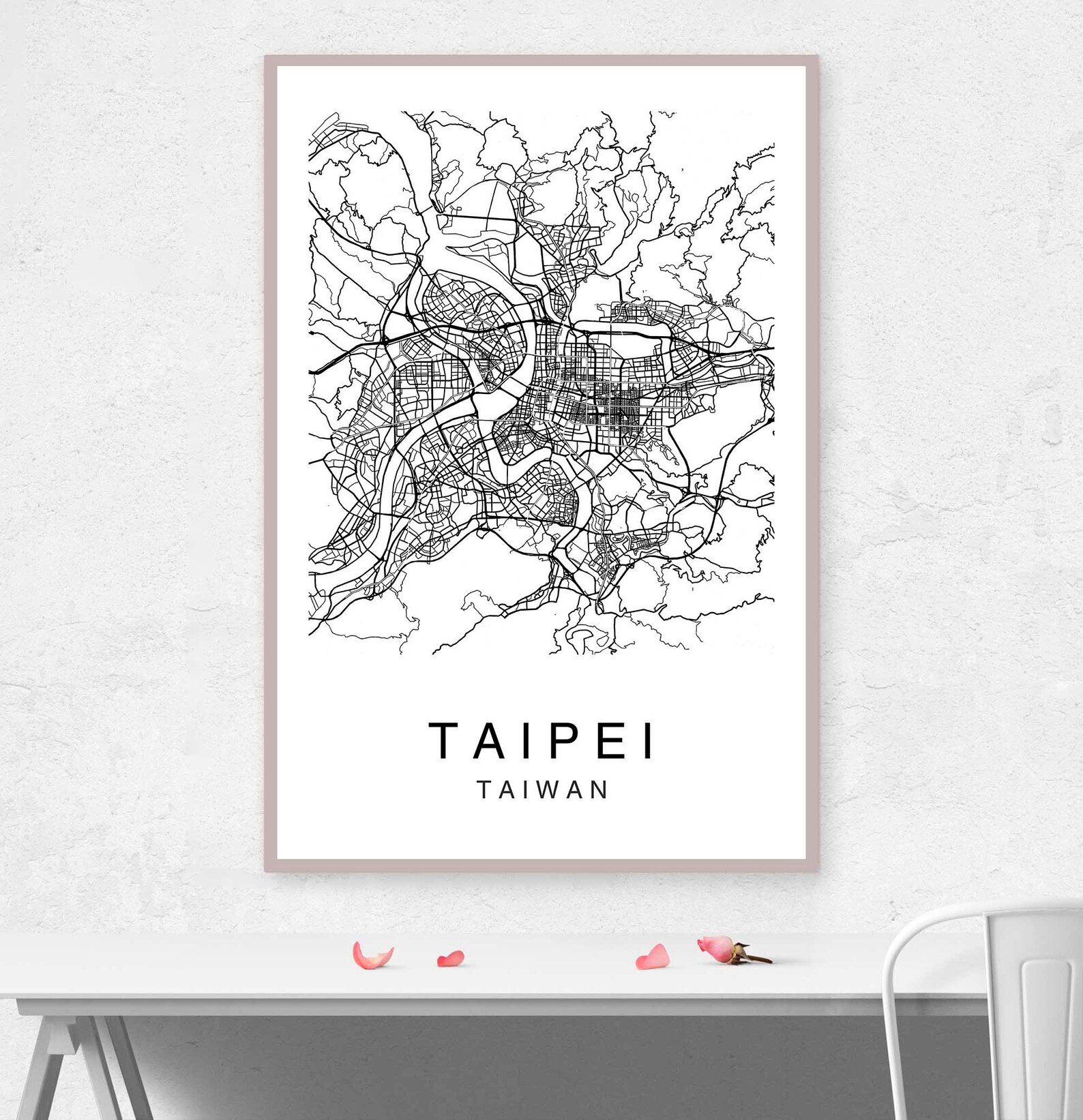 Taipei Map Taipei City Map Map Poster Map Print Taipei Map | Etsy