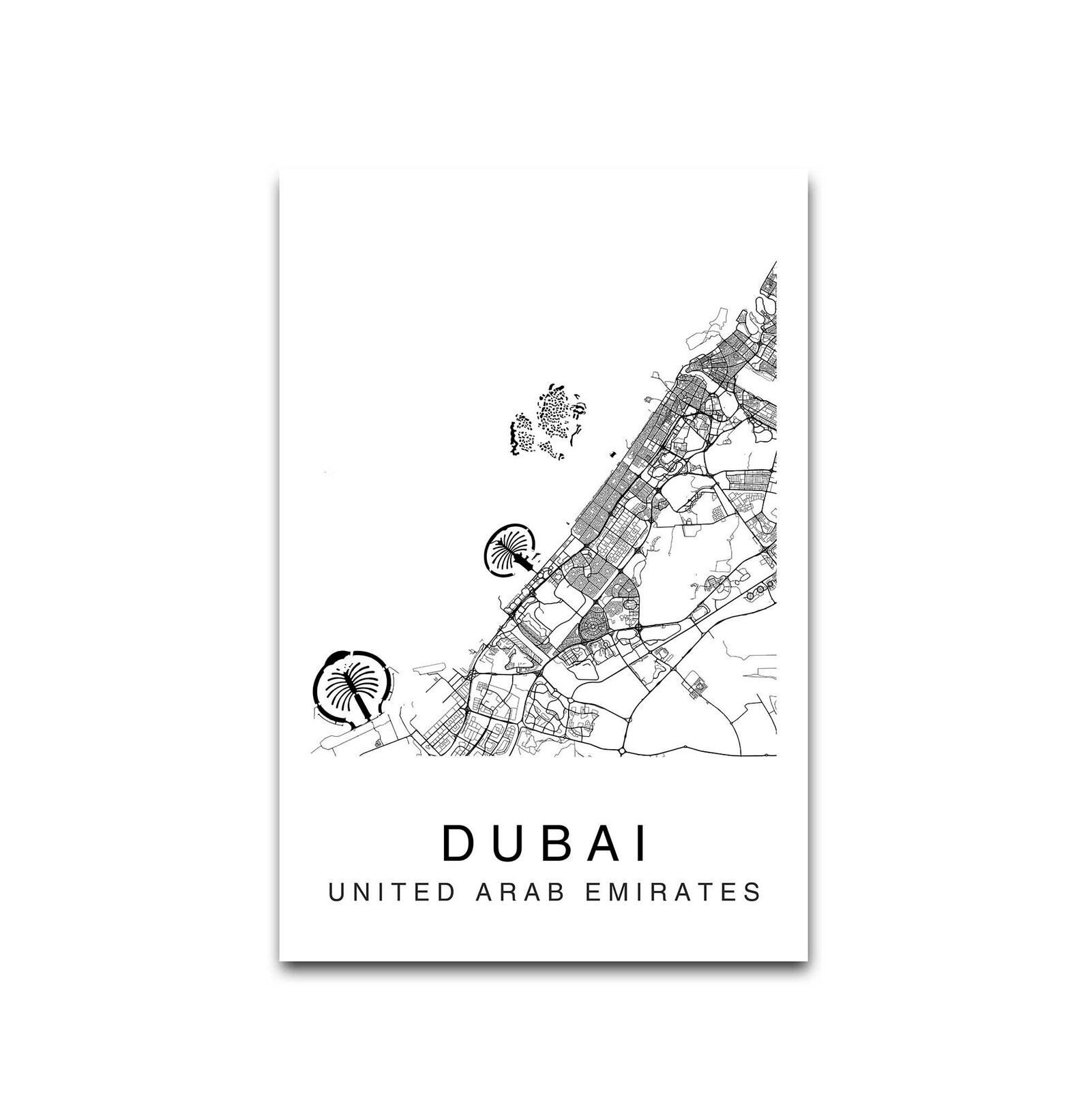 Dubai City Print Street Map Art Dubai Map Poster Dubai Map - Etsy