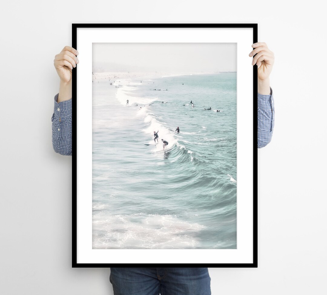 Ocean Waves Surf Print, Surf Wall Prints, Beach Life Print, Surf Art ...