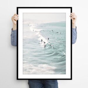 Ocean Waves Surf Print, Surf Wall Prints, Beach Life Print, Surf Art ...