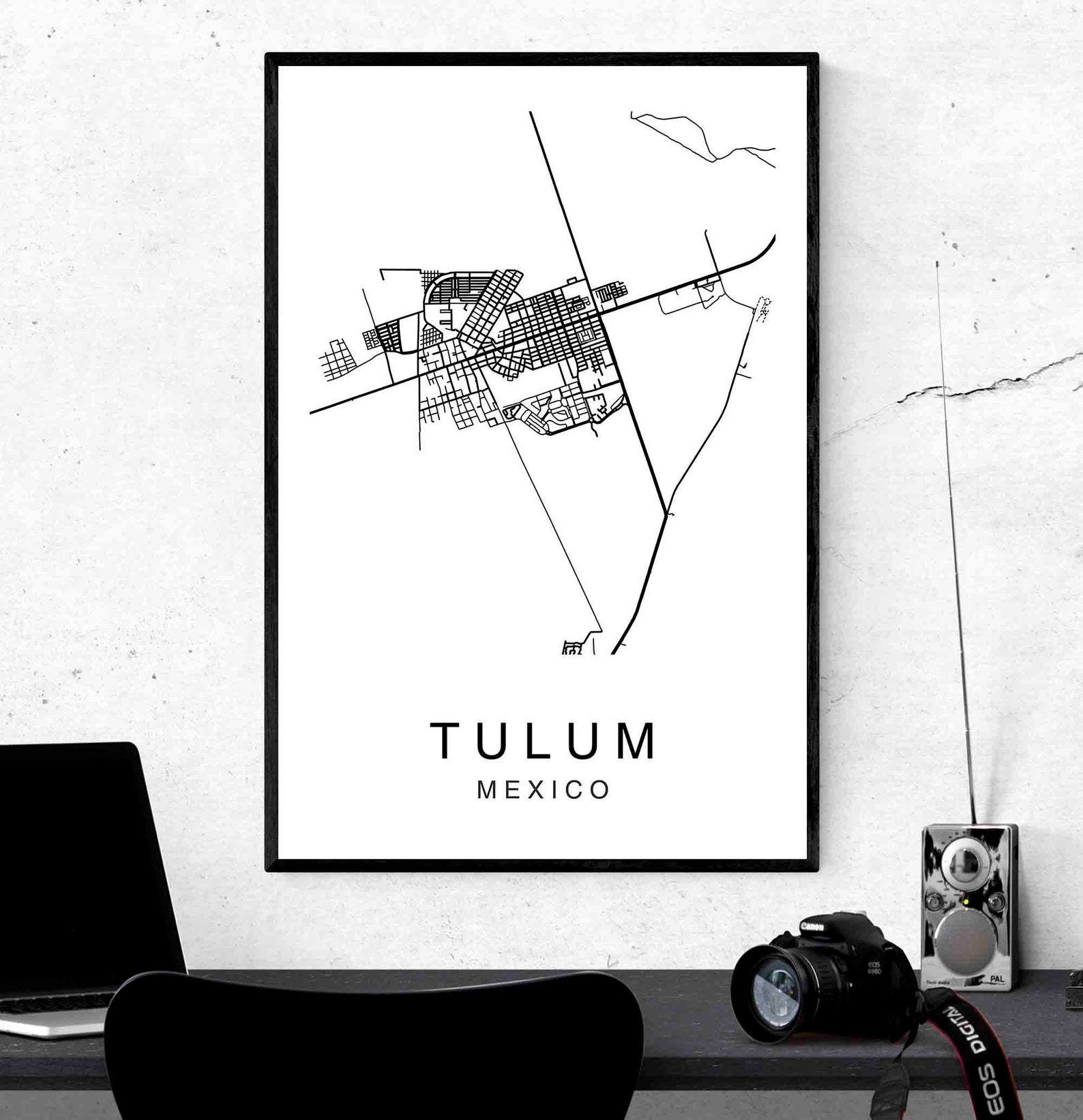Tulum Map Tulum City Map Map Poster Map Print Tulum Map | Etsy