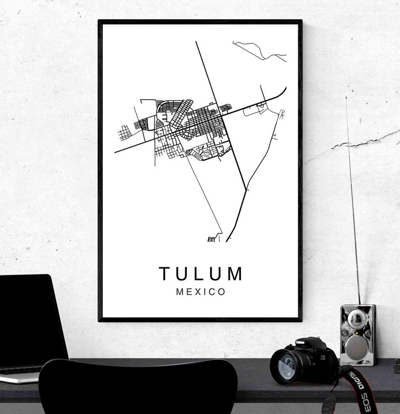 Tulum Map Tulum City Map Map Poster Map Print Tulum Map | Etsy