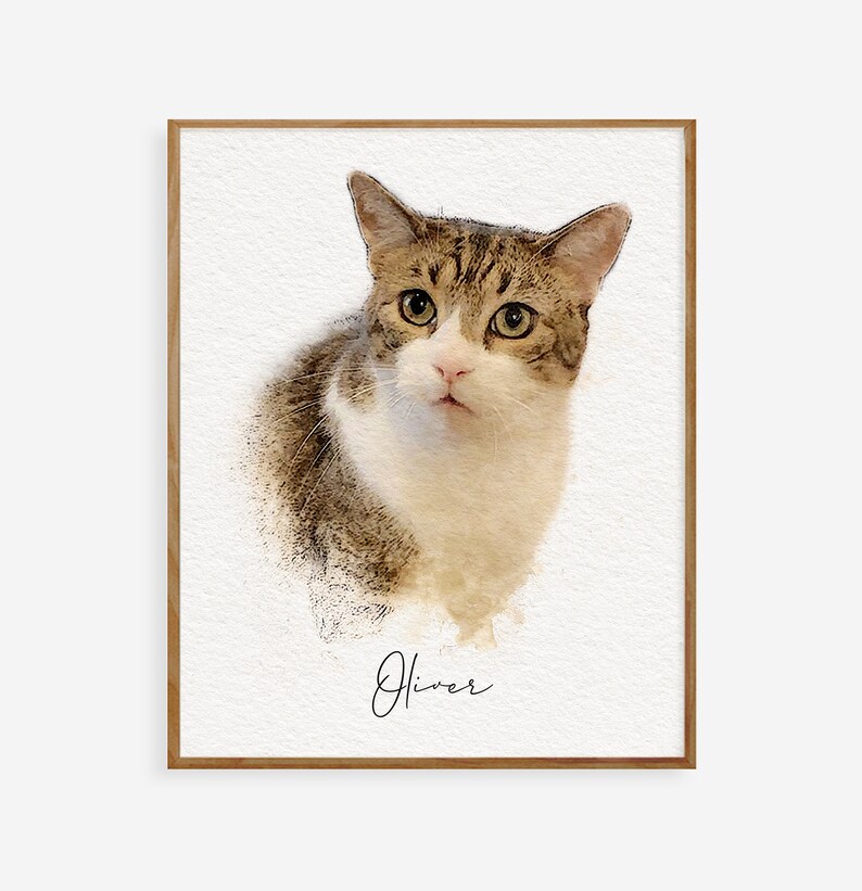 Cat Portrait Custom Pet Portrait Custom Cat Portrait Cat - Etsy