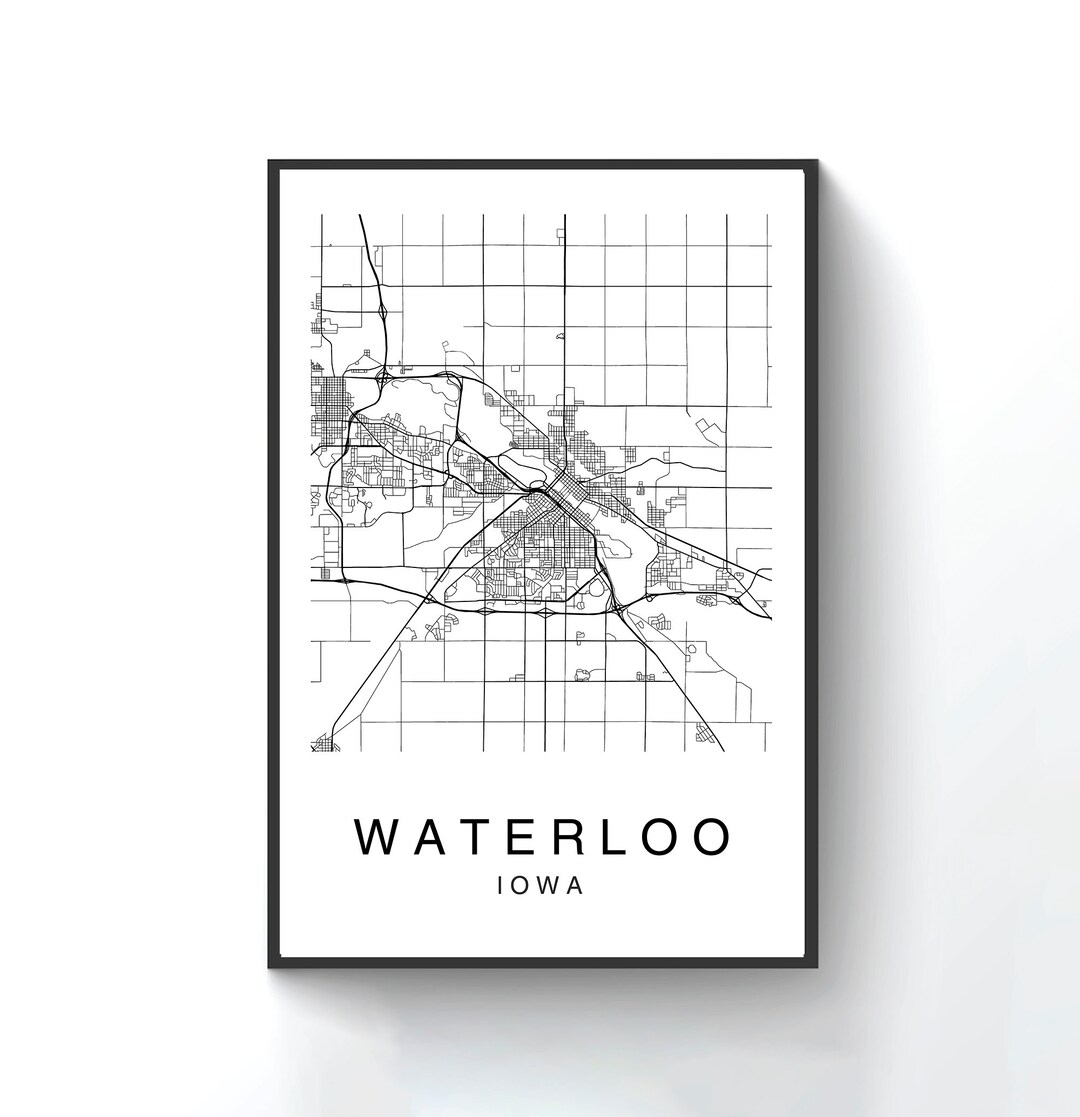 Waterloo Map Waterloo City Map Map Poster Map Print - Etsy