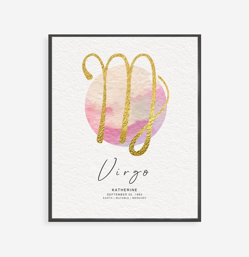 Personalized Zodiac Sign Print Horoscope Print Custom Zodiac - Etsy