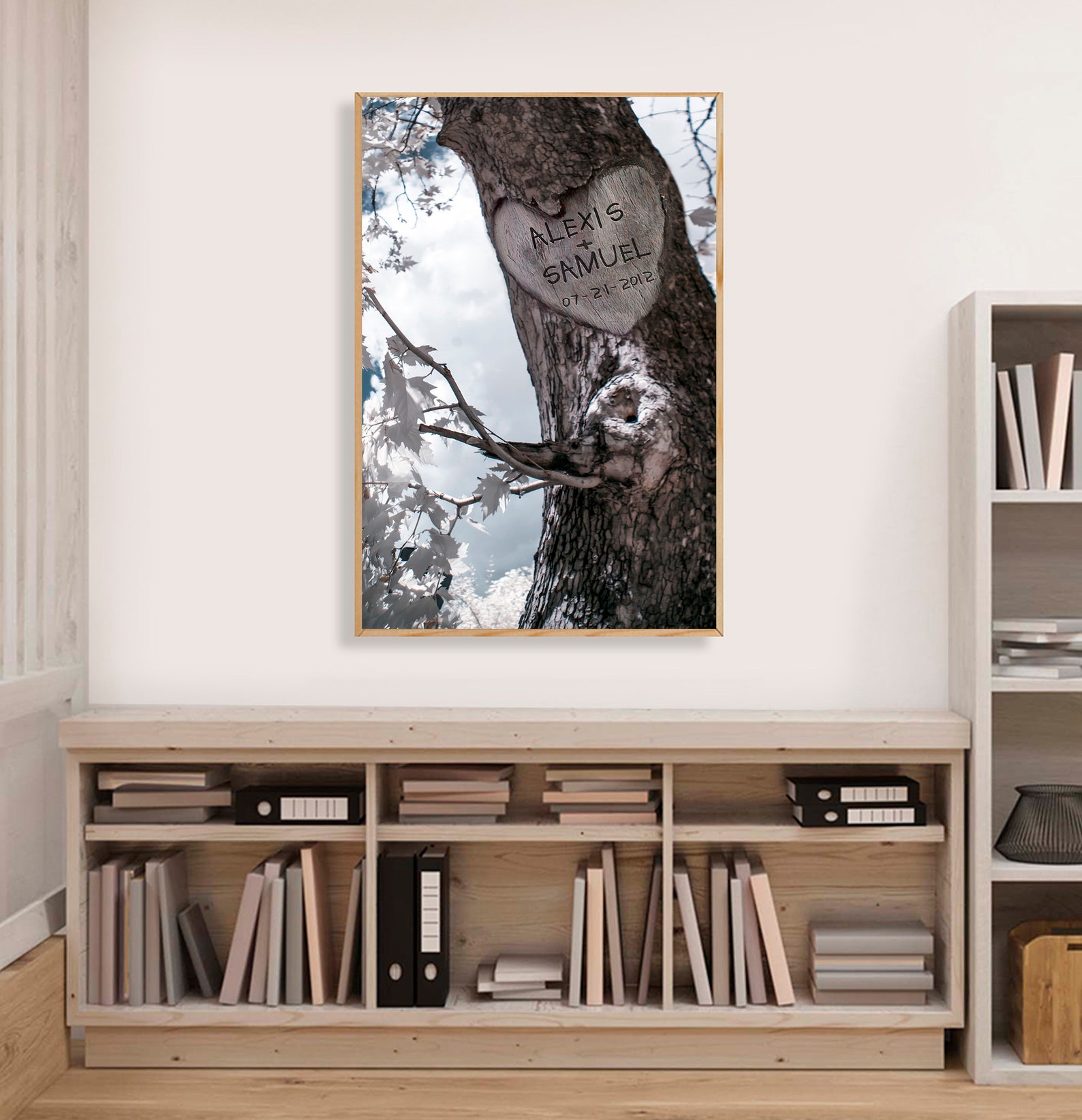 Carved Heart Tree Personalized Print Names Carved in Tree | Etsy