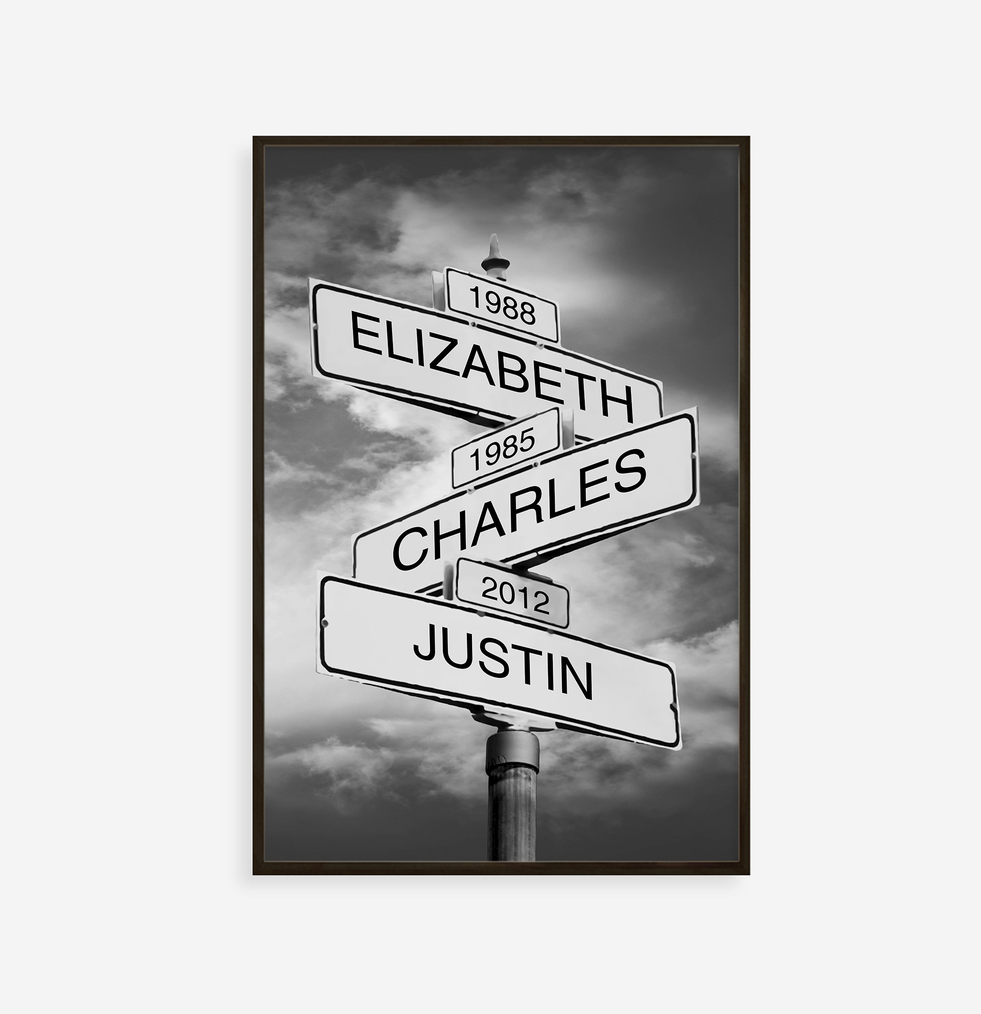 Personalized Street Sign Print Wall Art, Custom Multi-name Poster, Gift ...