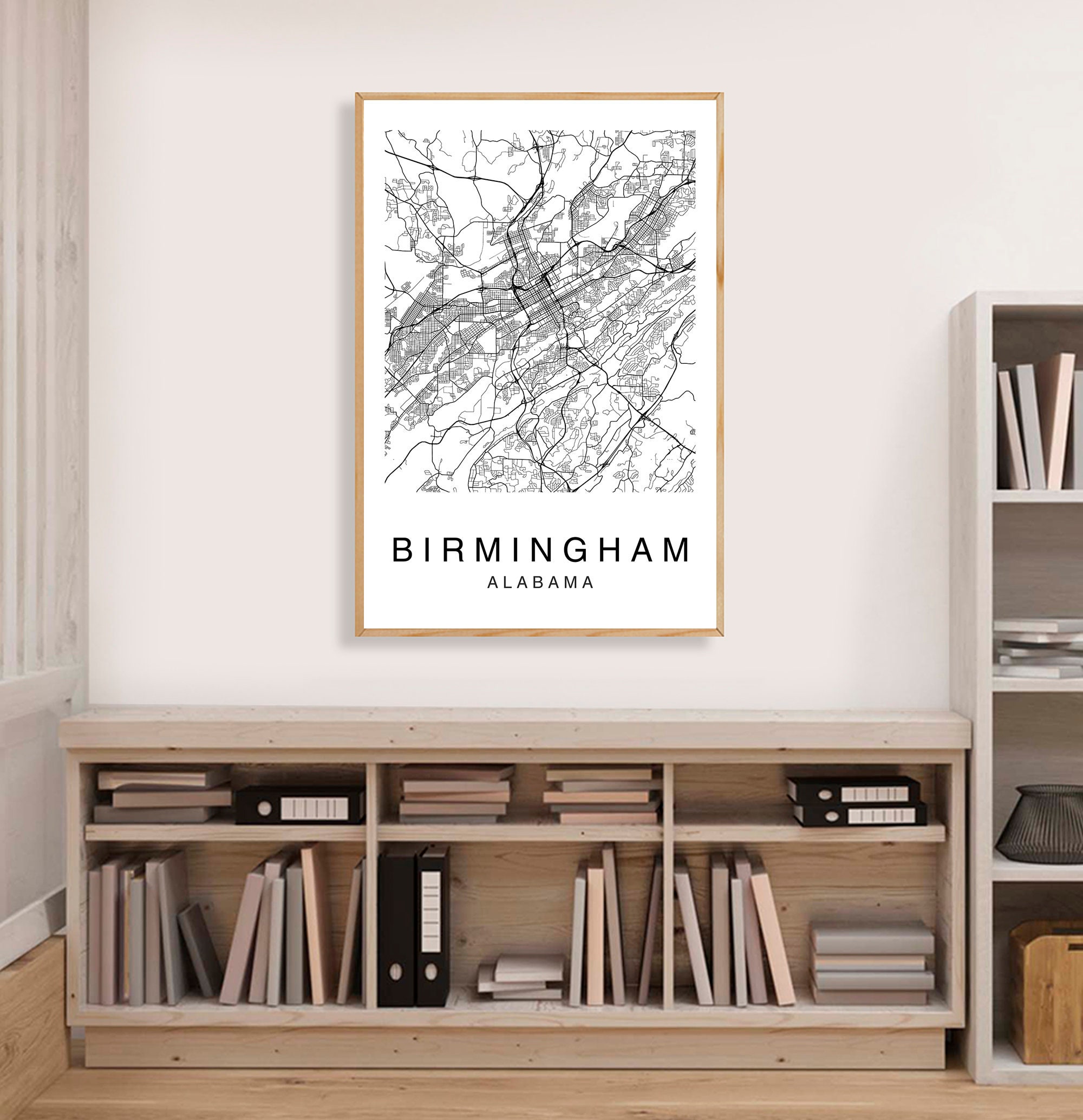 Birmingham Map Print Printable Art Digital Download Wall | Etsy