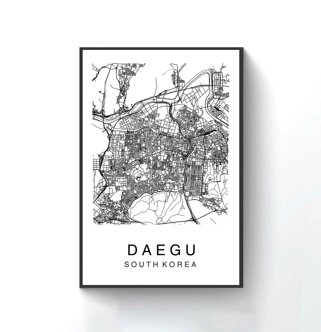 Daegu Map Daegu City Map Map Poster Map Print Daegu Map - Etsy