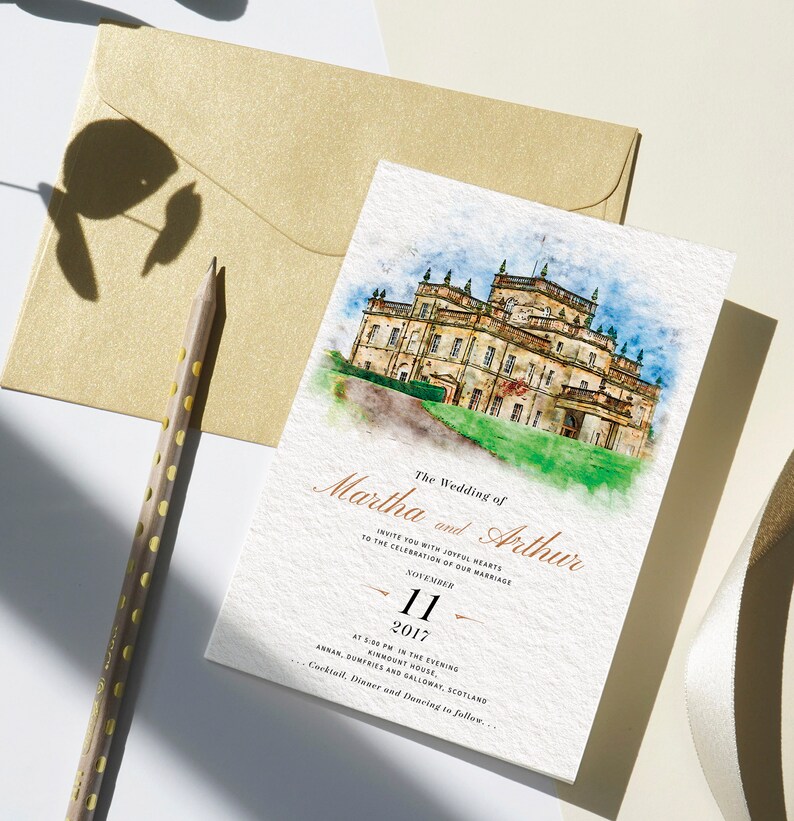 Wedding Invite Church Wedding Venue Digital Custom - Etsy