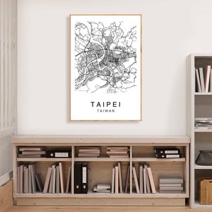 Taipei Map Taipei City Map Map Poster Map Print Taipei Map - Etsy