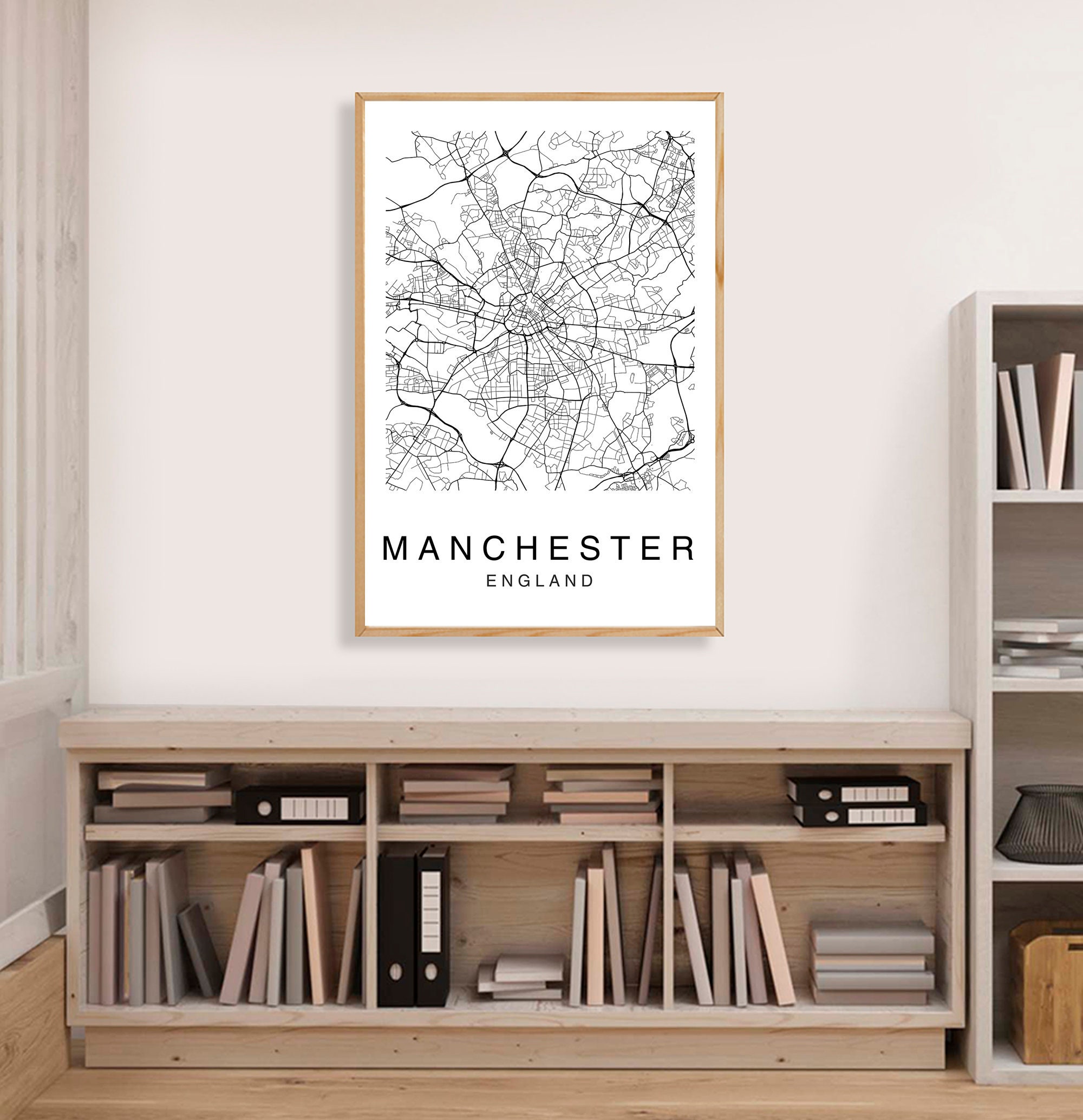 Manchester Map Manchester City Map Map Poster Map Print - Etsy
