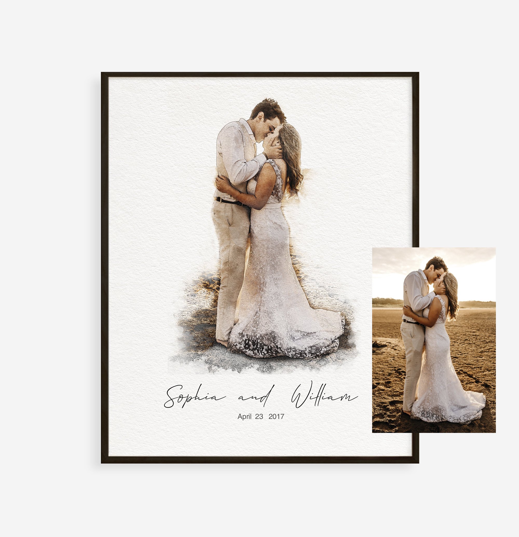 Custom Wedding Portrait Custom Wedding Watercolor | Etsy