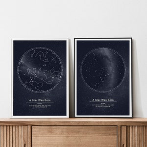 Personalized Star Map, Star Map at the Moment, Customizable Night Sky ...