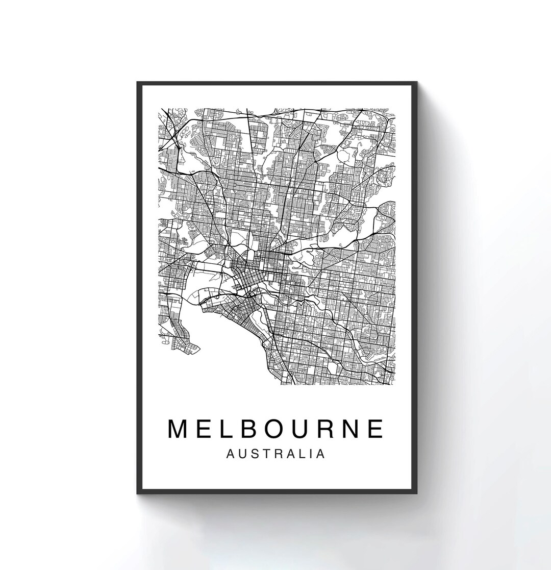 Melbourne Map Print, Melbourne Map Poster Wall Art, City Map Art ...