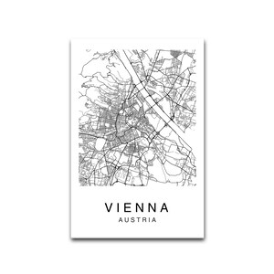 Vienna Map Print Vienna Map Poster Wall Art City Map Art - Etsy
