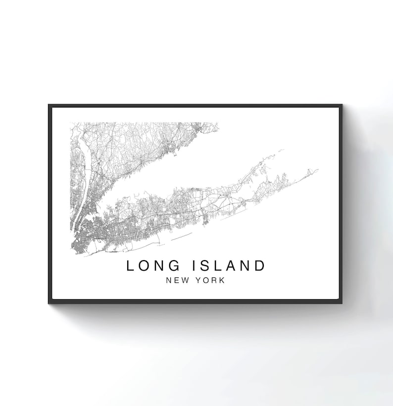 Long Island Map Print Long Island Map Poster Wall Art City | Etsy
