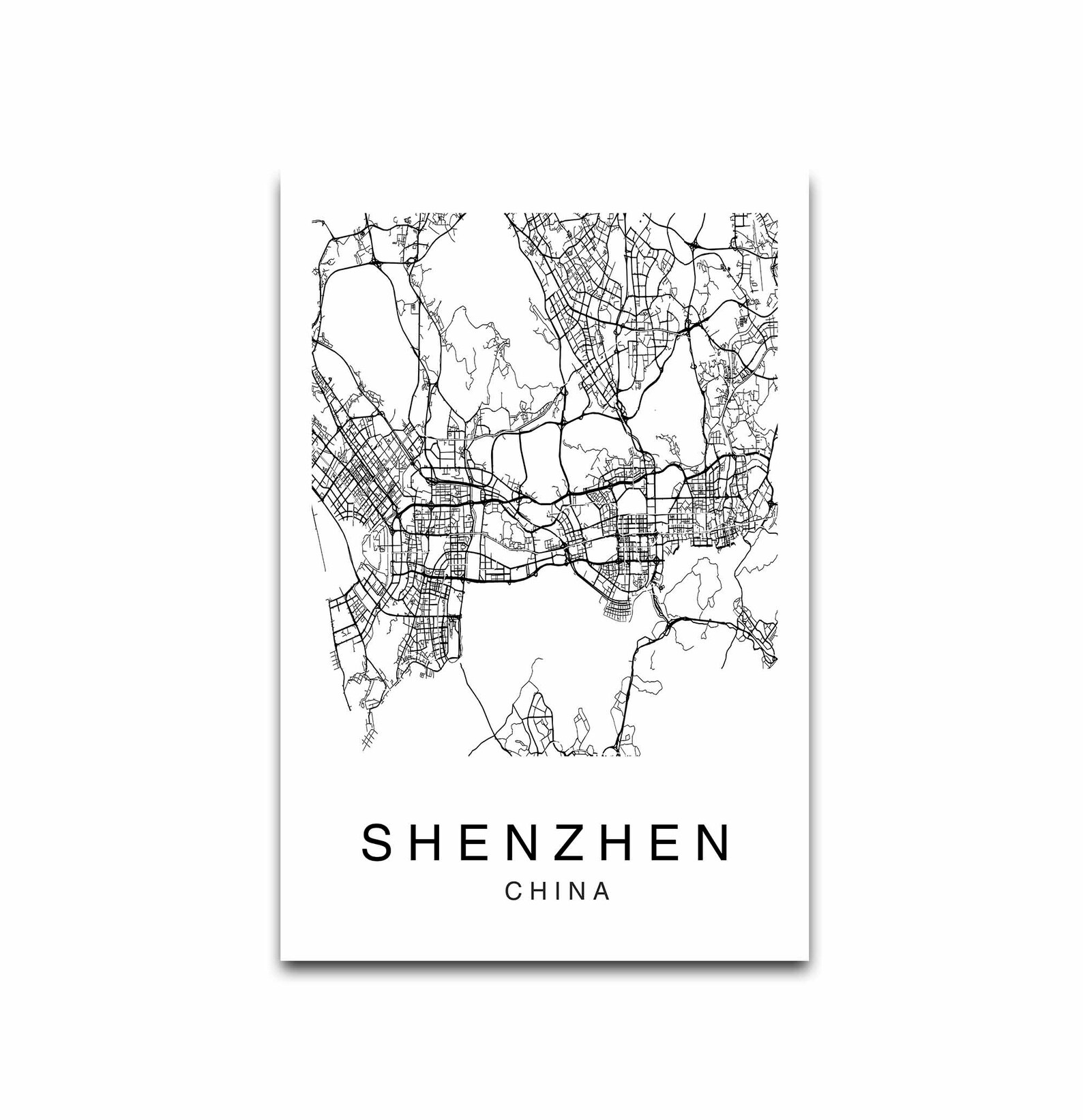 Shenzhen Map Shenzhen City Map City Maps Digital Maps and - Etsy