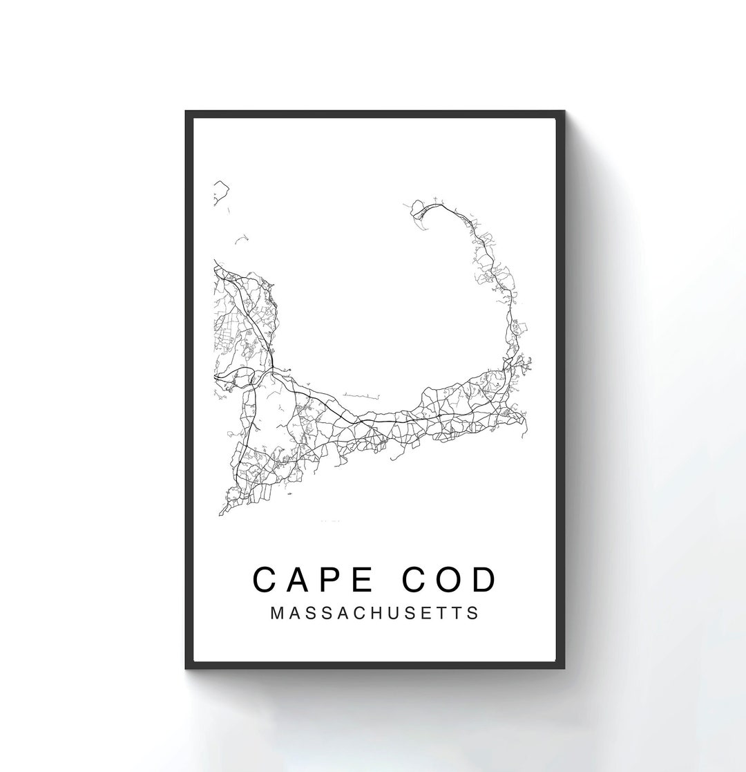 Cape Cod Map Print Cape Cod Map Poster Wall Art City Map - Etsy