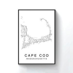 Cape Cod Map Print Cape Cod Map Poster Wall Art City Map - Etsy