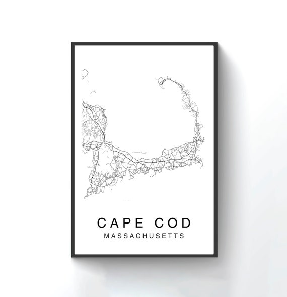 Cape Cod Map Print Cape Cod Map Poster Wall Art City Map | Etsy
