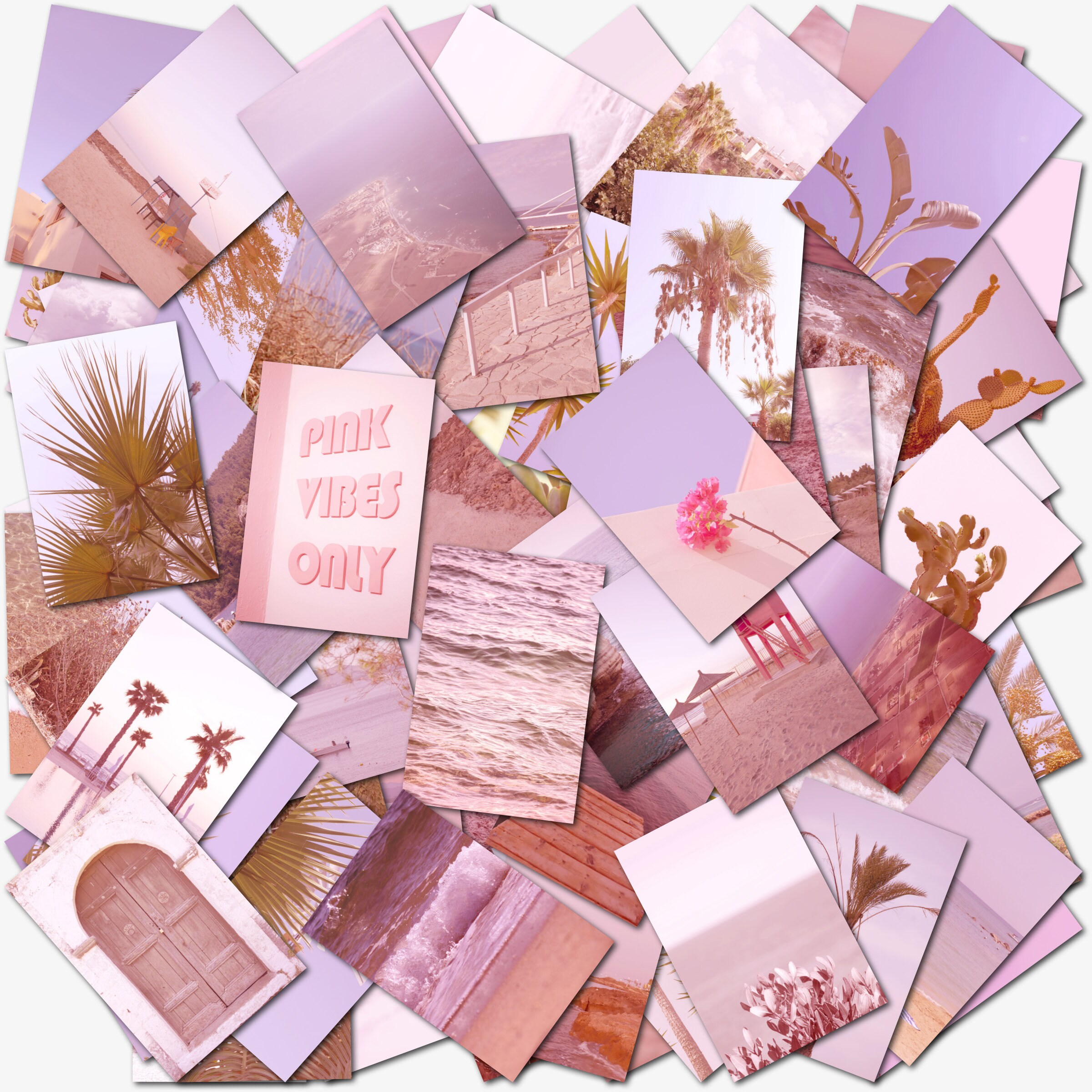 Light Pink Wall Collage Kit Soft Pink Wall Art Photo Collage | Etsy