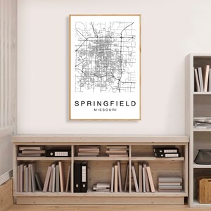 Springfield Map Springfield City Map Printable Map Map - Etsy