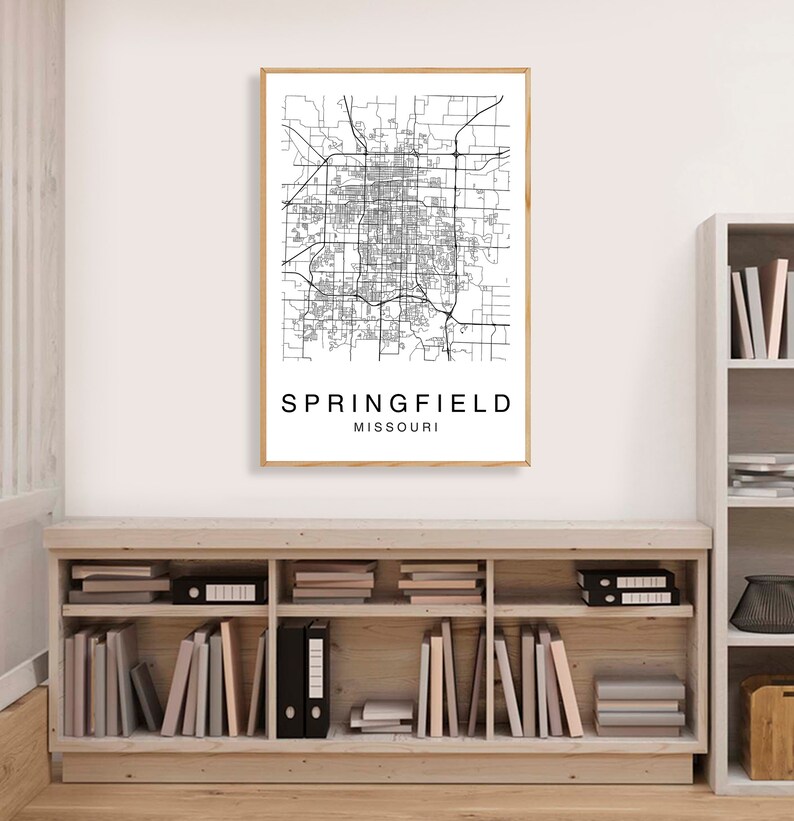 Springfield Map Springfield City Map Printable Map Map | Etsy