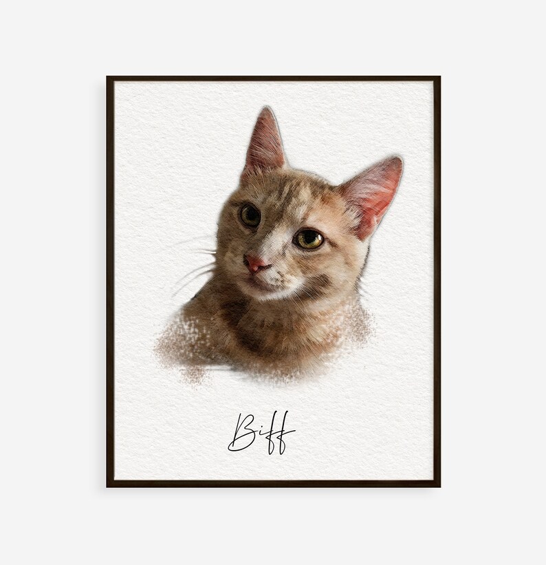 Cat Portrait Custom Pet Portrait Custom Cat Portrait Cat - Etsy