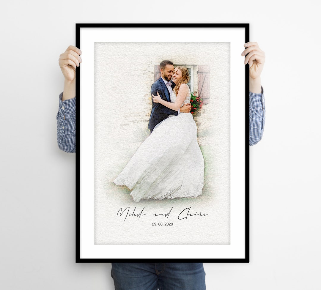 Custom Wedding Portrait, Custom Wedding Watercolor, Personalised ...
