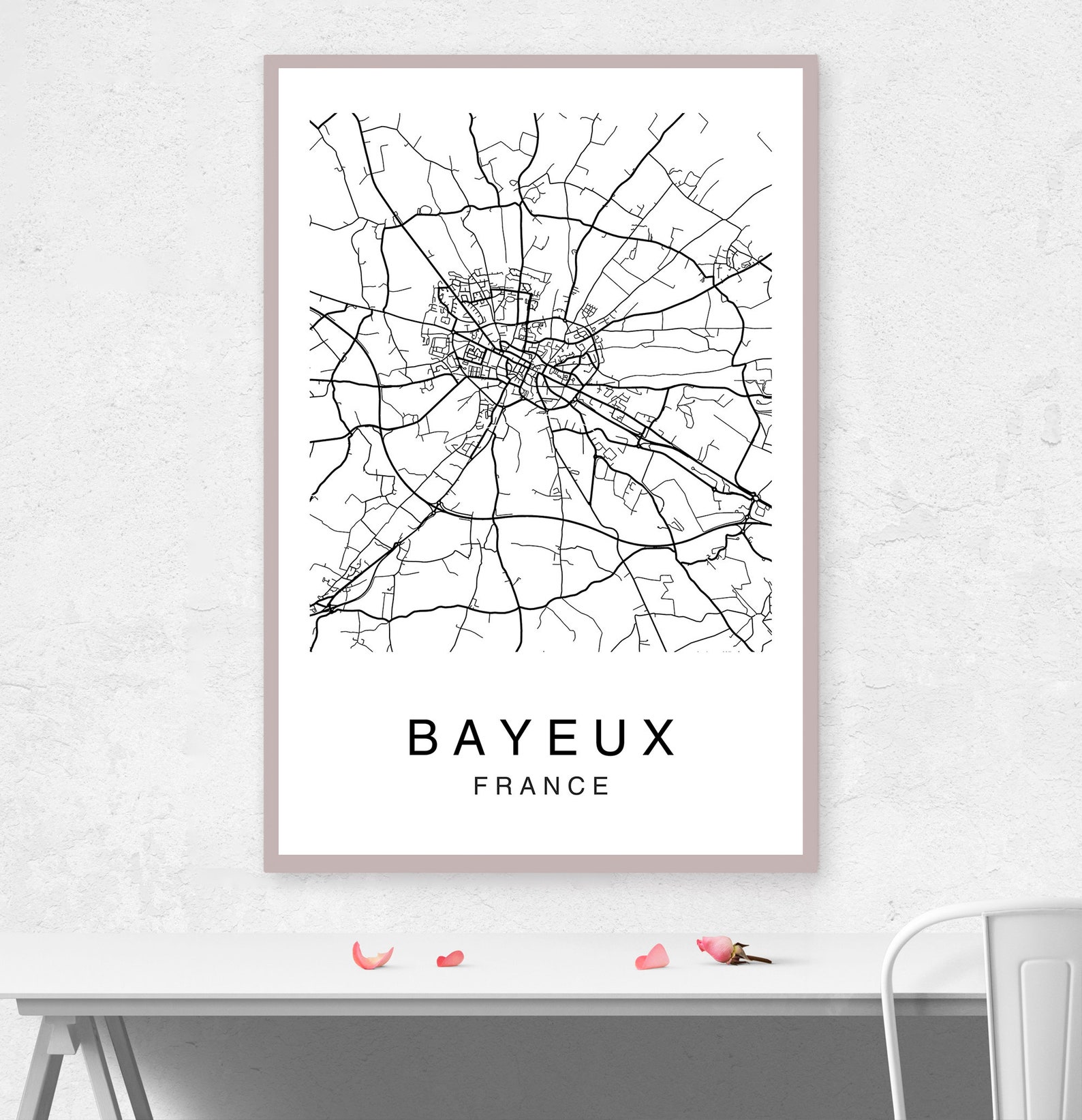 Bayeux Map Print Bayeux Map Poster Wall Art City Map Art | Etsy