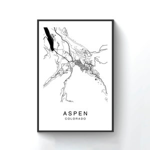 Aspen Map Aspen City Map Map Poster Map Print Aspen Street - Etsy