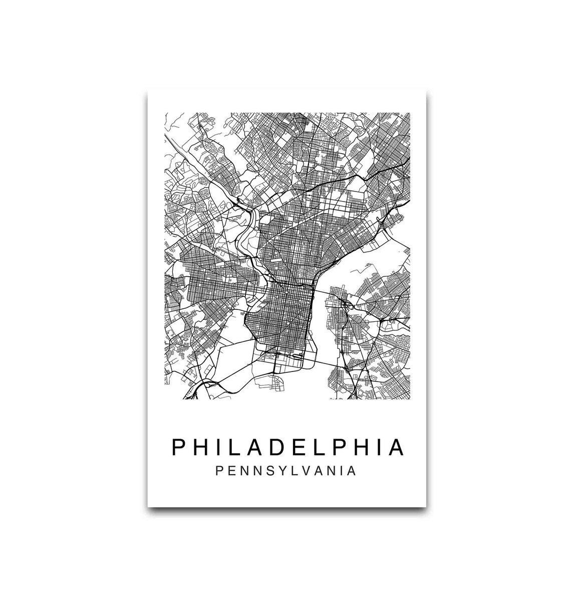 Philadelphia Map Philadelphia City Map Map Poster Map | Etsy