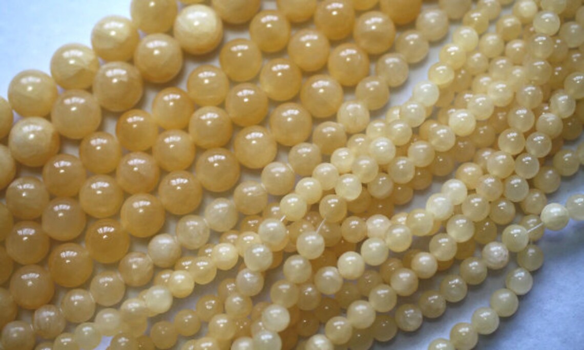 Natural Yellow Jadeite Beads AAA Quality 8MM Size | Etsy