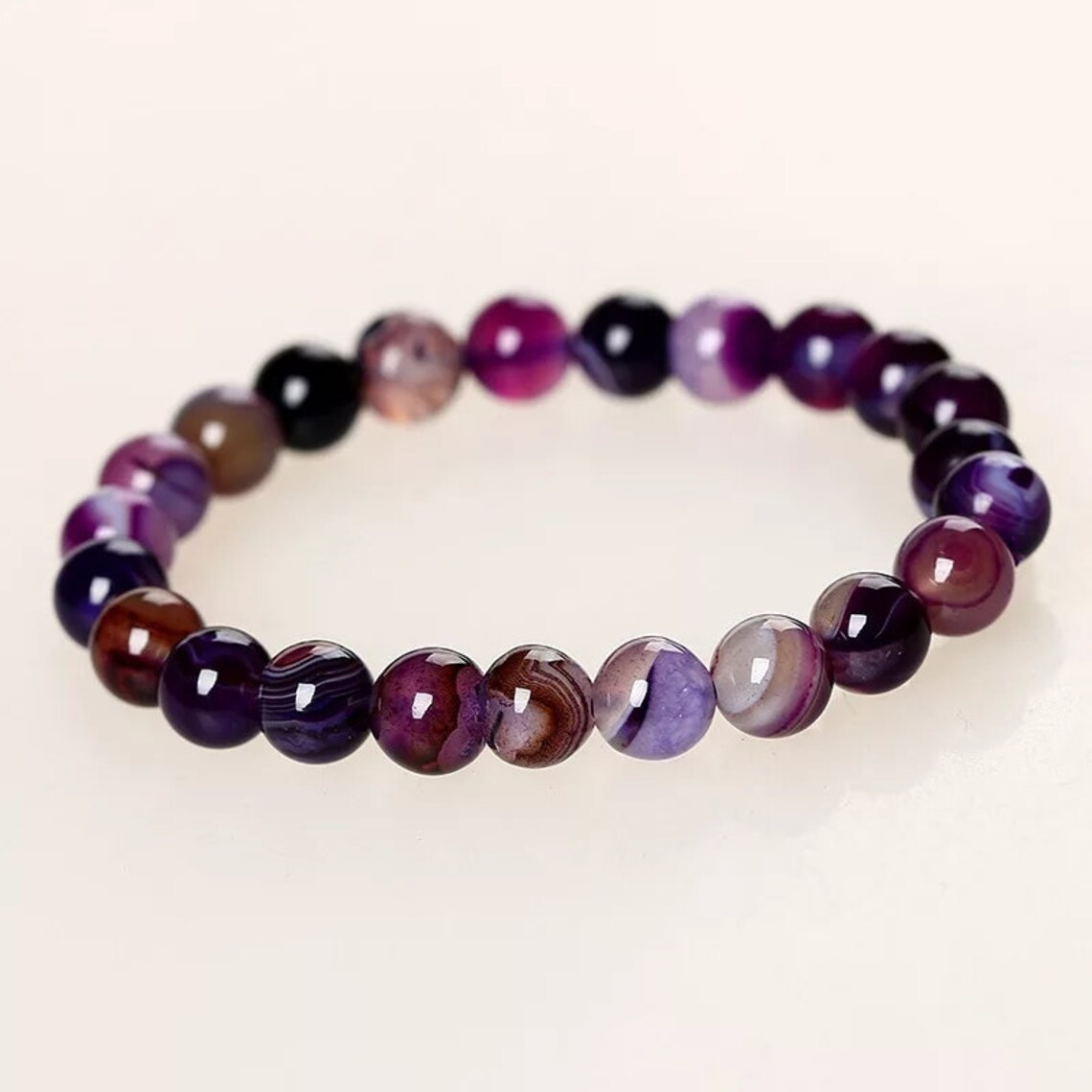 Natural Purple Onyx Bracelet AAA Quality 681012& 14MM Size - Etsy