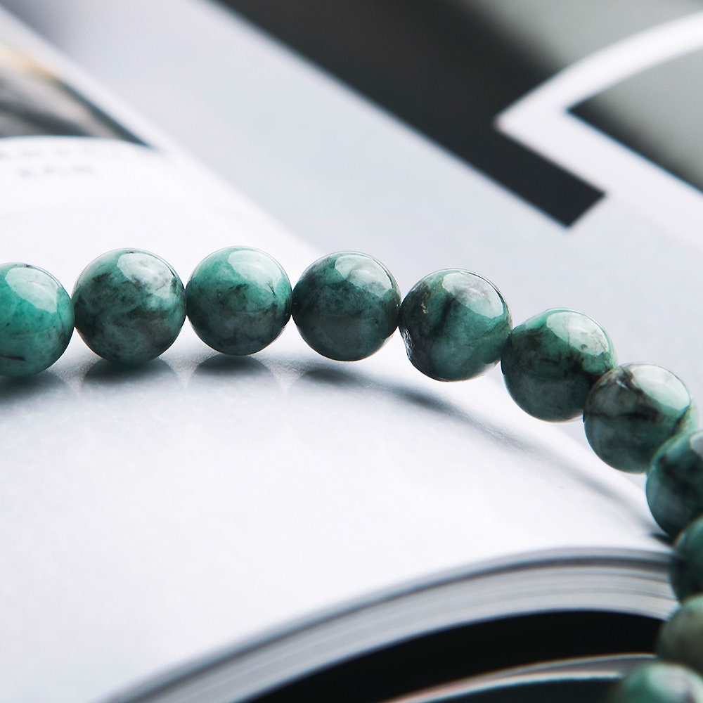 Genuine Natural Emerald Bracelet Green Emerald Bead Bracelet - Etsy
