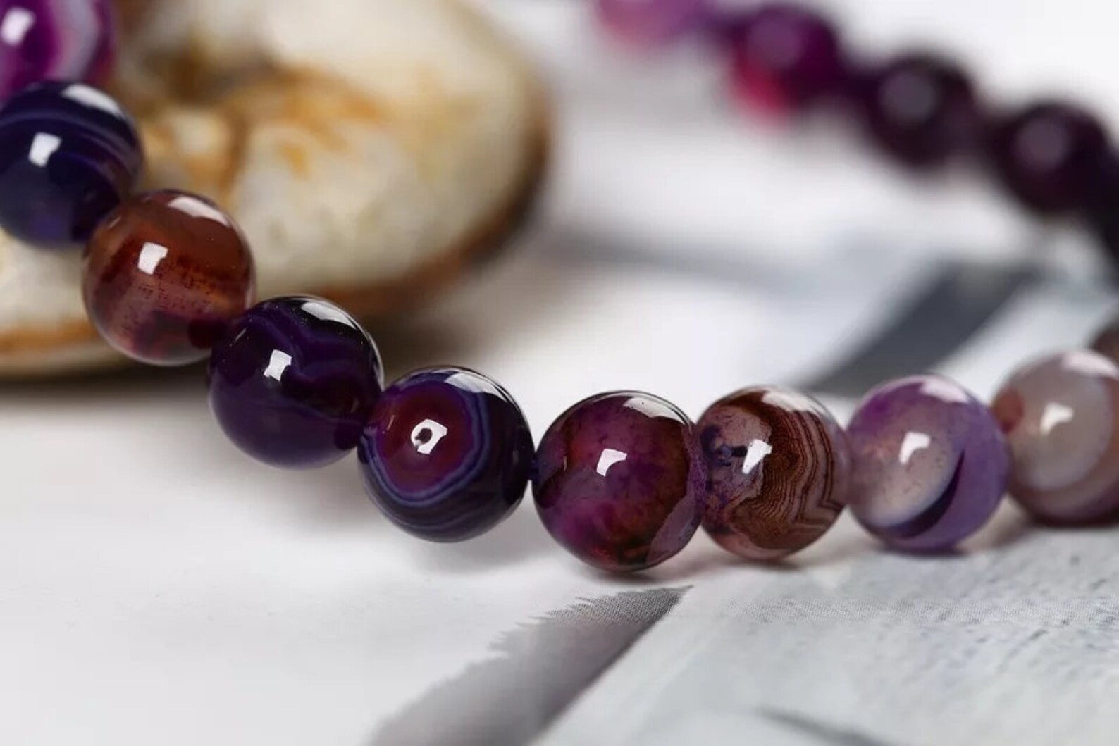 Natural Purple Onyx Bracelet AAA Quality 681012& 14MM Size - Etsy