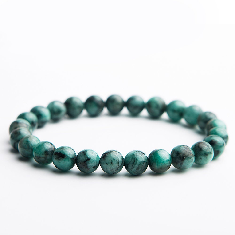 Genuine Natural Emerald Bracelet Green Emerald Bead Bracelet - Etsy