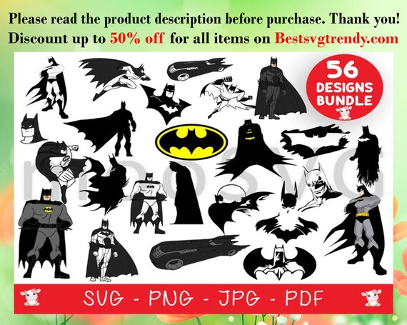 Batman Svg Superhero Svg Batman Head Svg Batman Logo Svg | Etsy