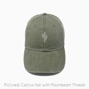 Minimalist Cactus Embroidered Pigment-dyed Baseball Cap - ADULT SIZING ...