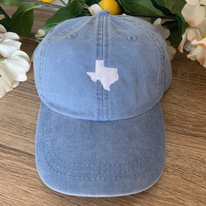 Texas TX State Embroidered Pigment-Dyed Baseball Cap | Etsy