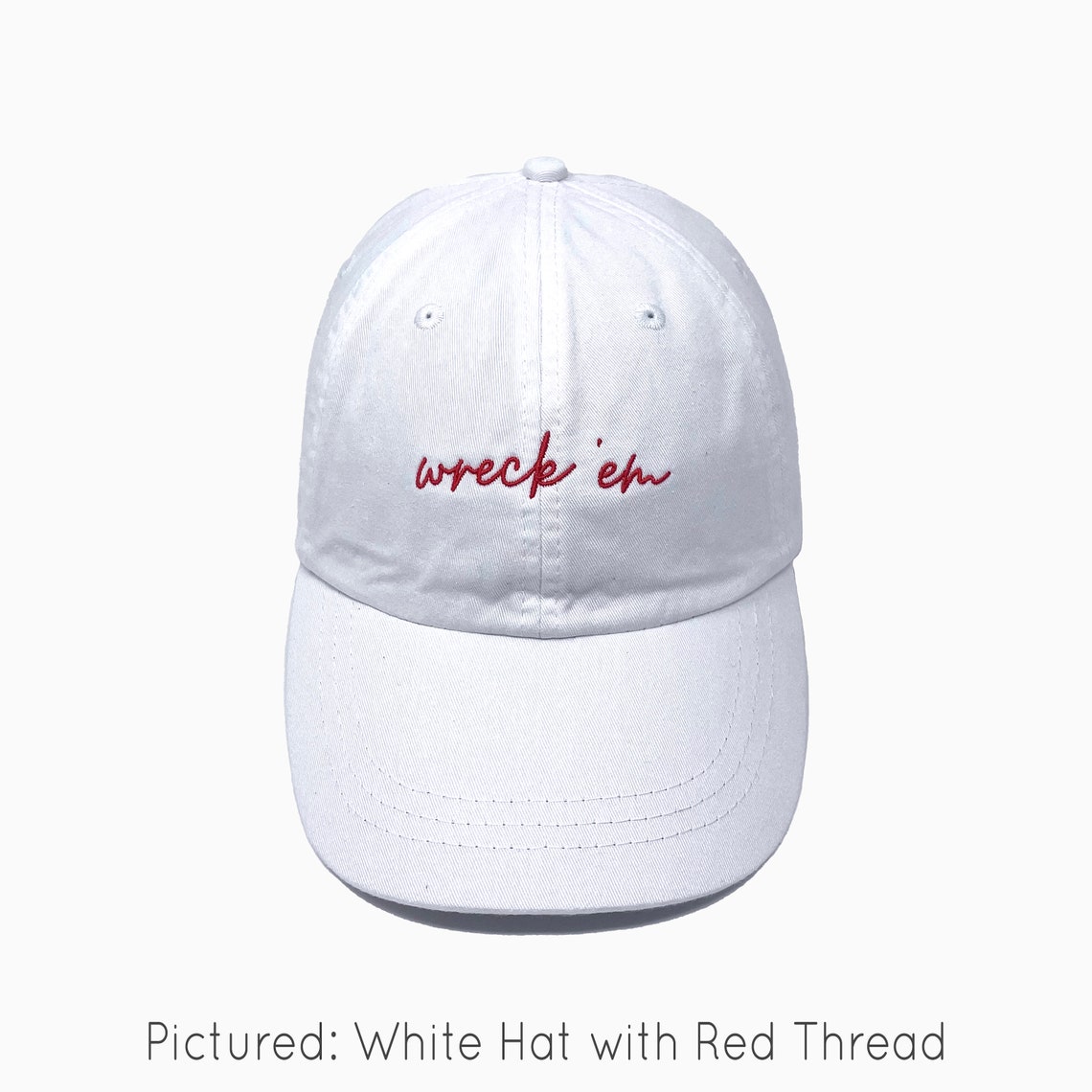 Wreck em Embroidered Pigment-dyed Baseball Cap moontime - Etsy