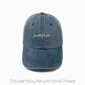 Mama Embroidered Pigment-dyed Baseball Cap (moontime Font) - ADULT ...