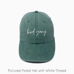 Bird Gang Embroidered Pigment-dyed Baseball Cap (moontime Font) - Etsy
