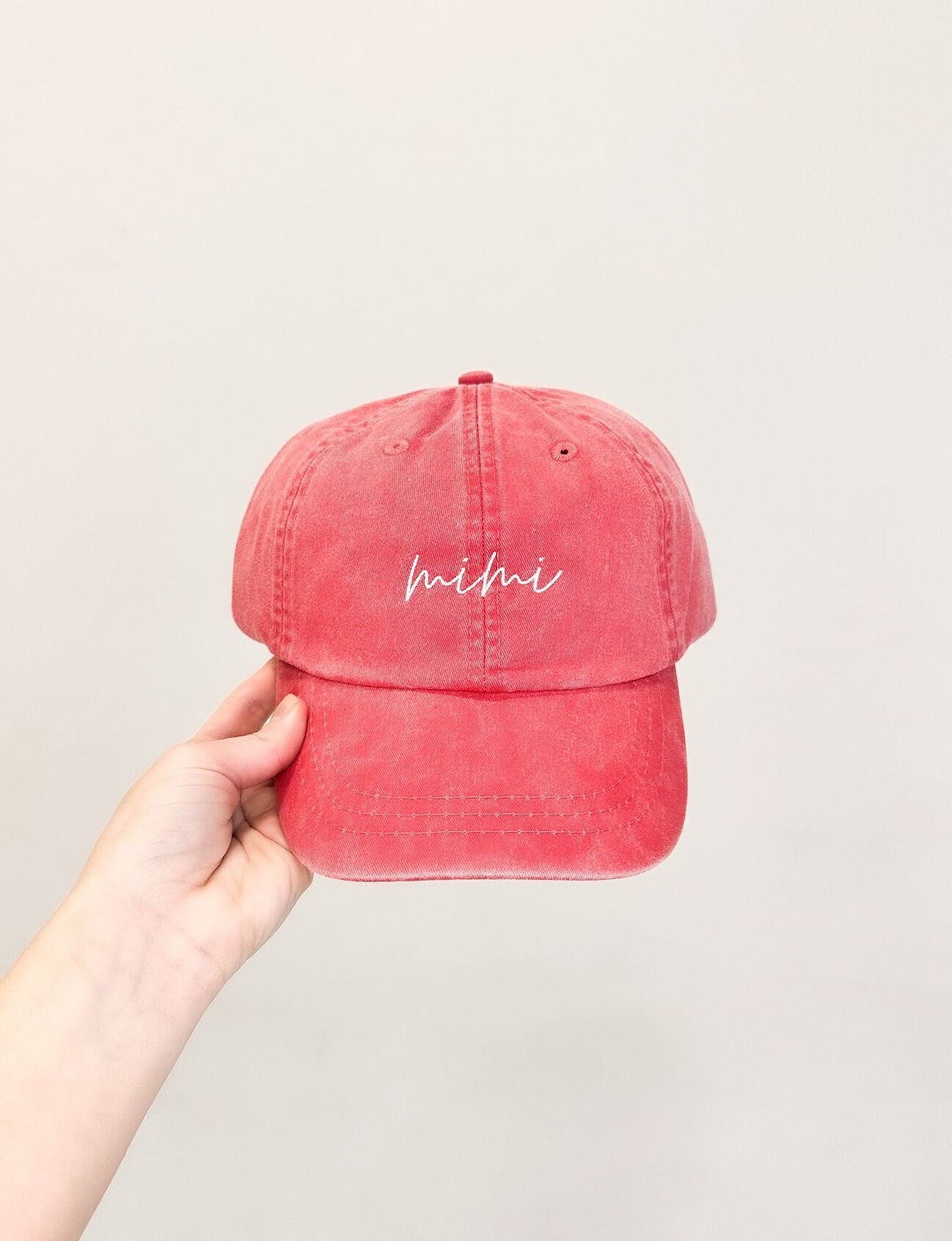 Mimi Embroidered Pigment-dyed Baseball Cap (moontime Font) - Etsy
